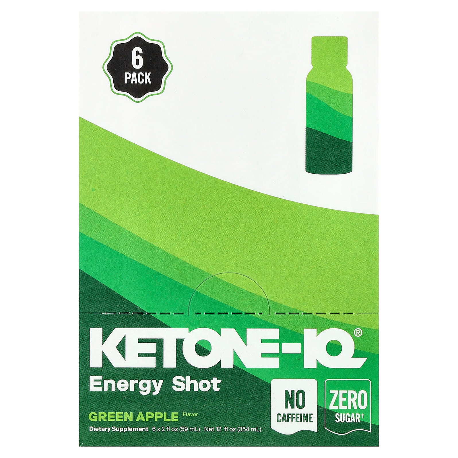 Ketone-IQ Green Apple (Caffeine Free) – Energy Shot 6-Pack | Clean, Steady Focus & Performance ...